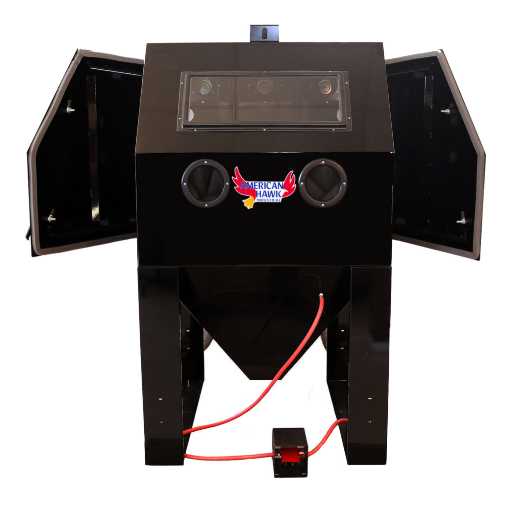 Abrasive Blasting Cabinet 40"x72" | With Dust Collector Black